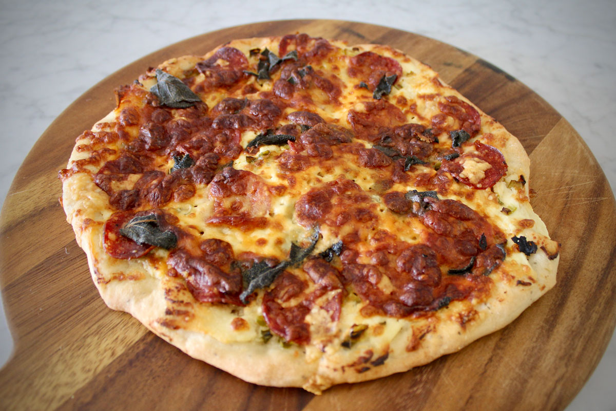 Kale & Sausage Pizzthia – Fame Hungry